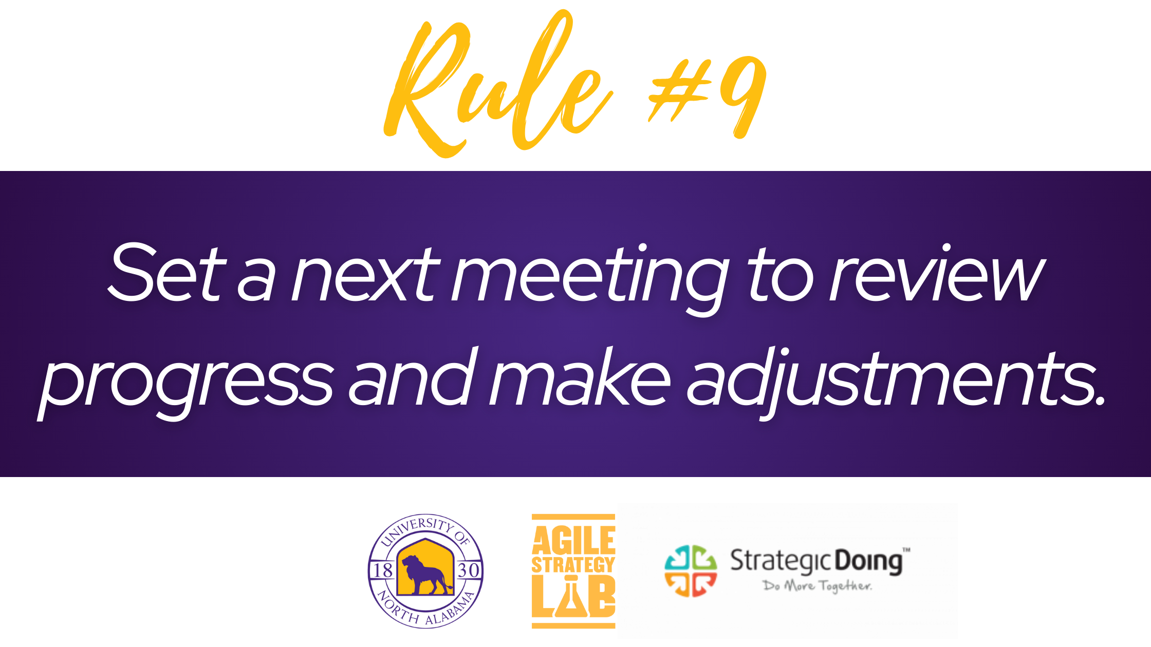 Plan ahead - Rule/Skill #9 - Agile Strategy Lab